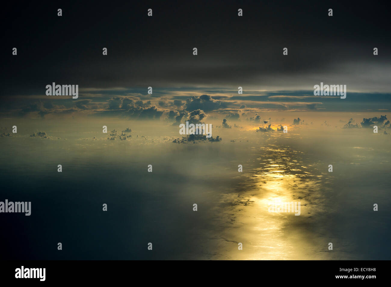 plane flying america usa airport aerial view window clouds high ...