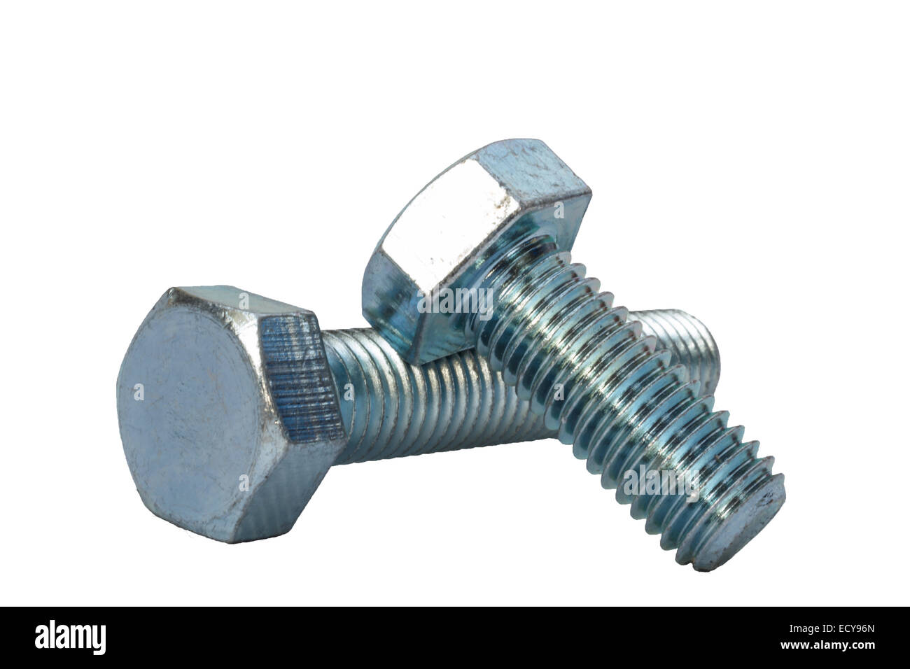 Screw and nut industry on white background Stock Photo - Alamy