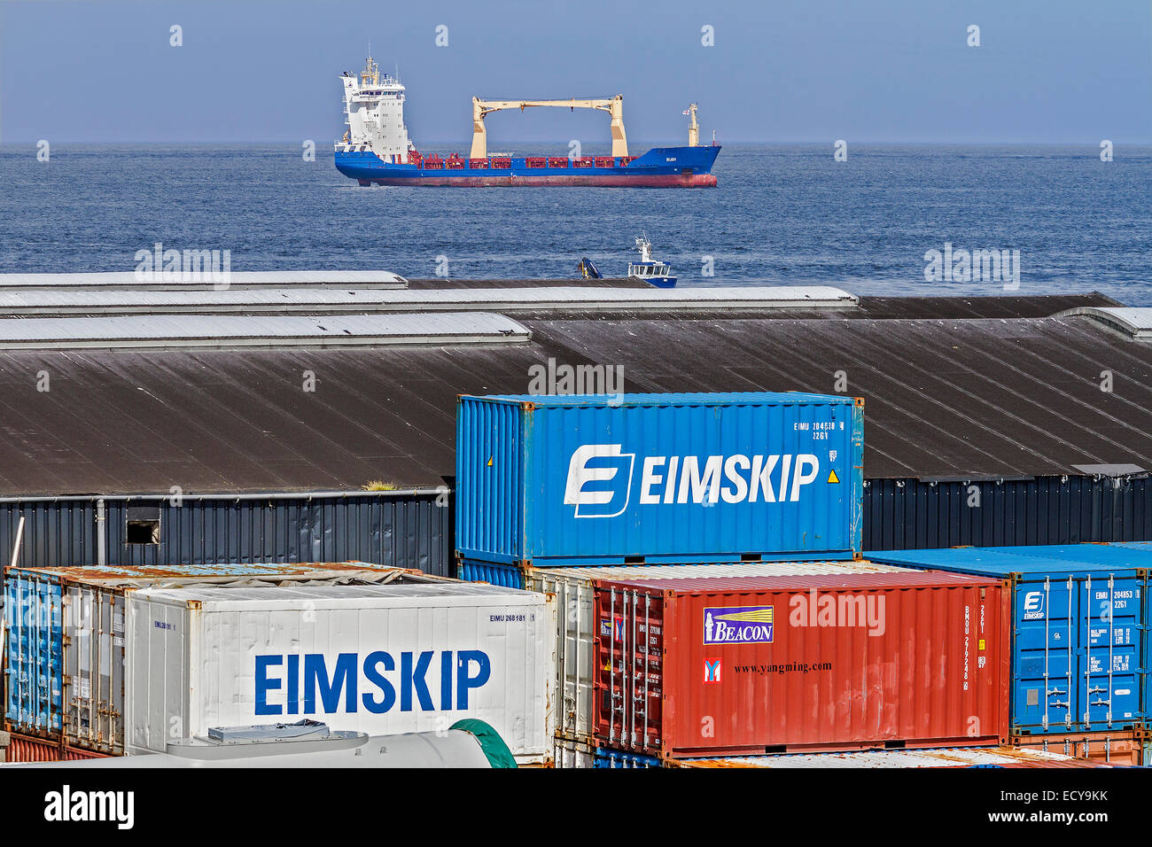 Containers and Container Ship Torshavn Faroe Islands Stock Photo - Alamy