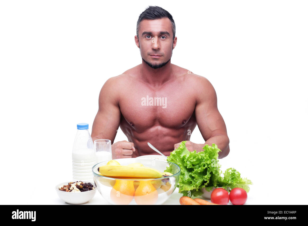 Man eating vegetable muscular hi-res stock photography and images - Alamy
