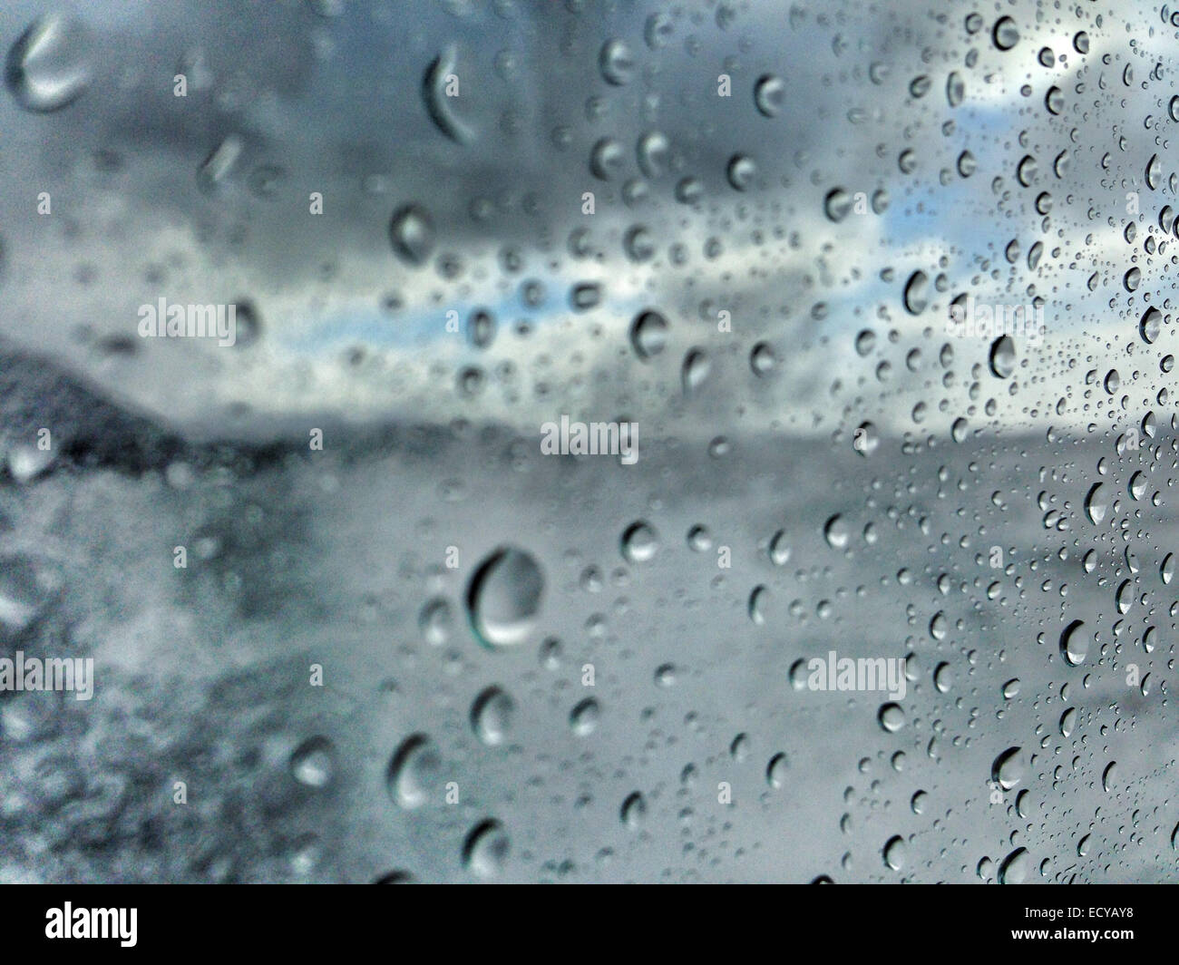 Close up of rain droplets on window Stock Photo - Alamy