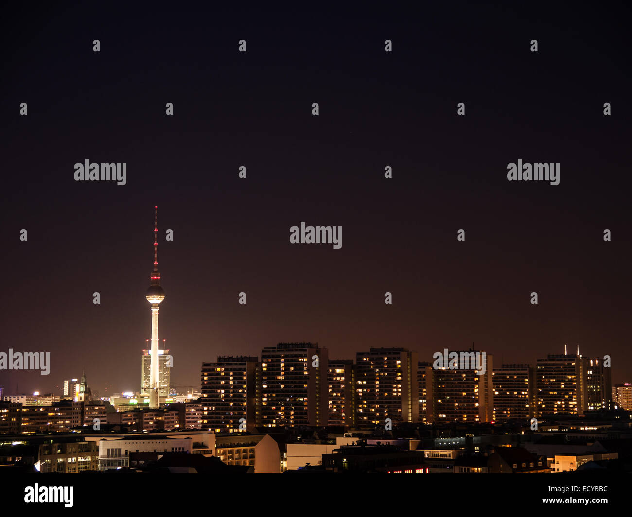 television tower in berlin by night Stock Photo - Alamy