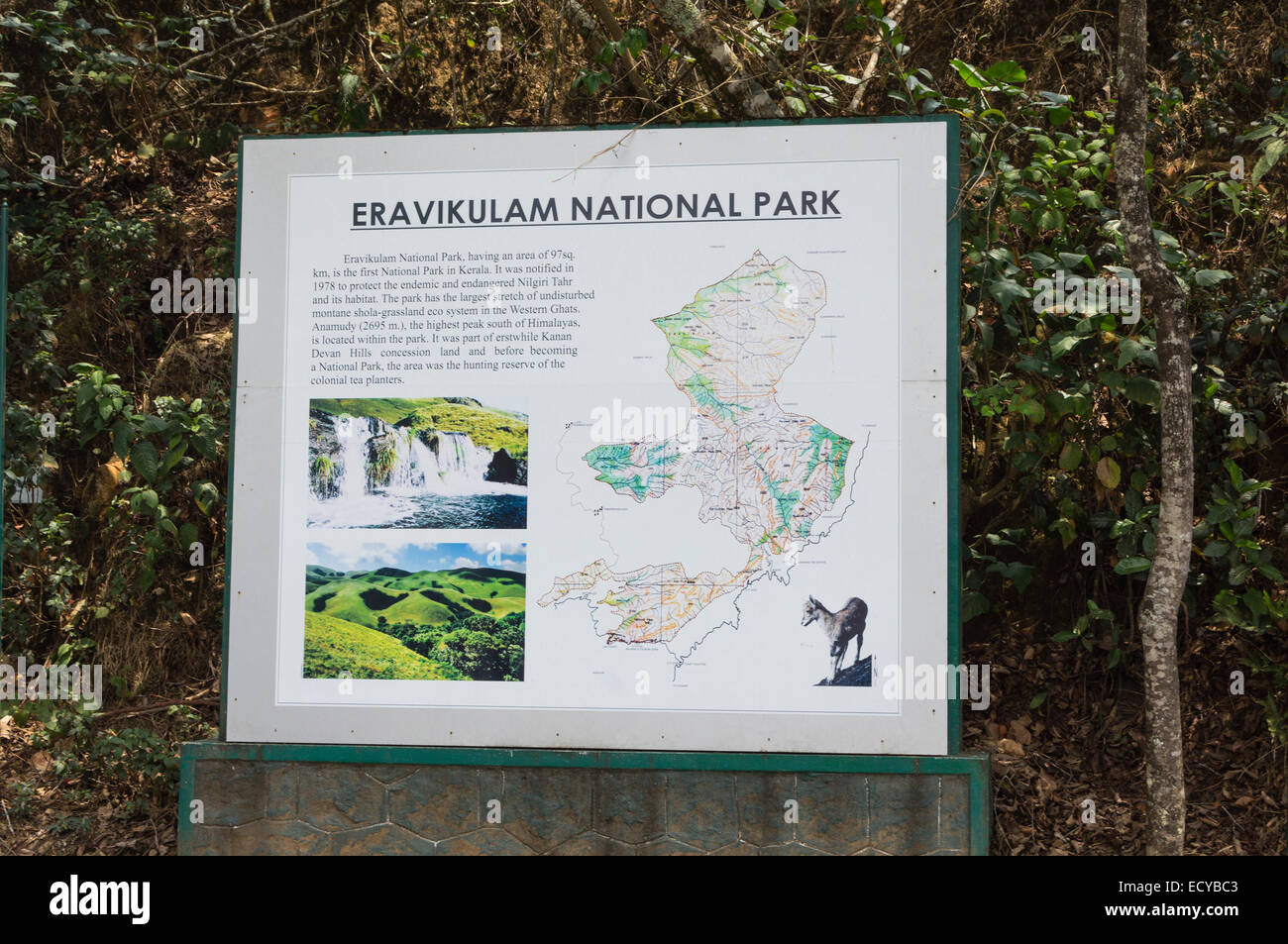 Kerala, India - Eravikulam National Park. Information signs Stock Photo ...