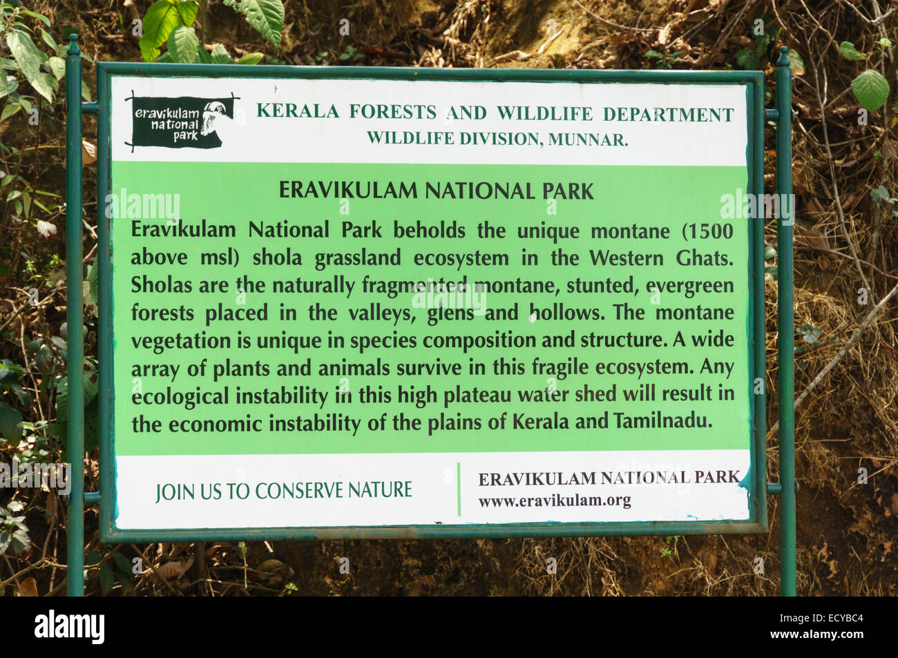 Kerala, India - Eravikulam National Park. Information signs Stock Photo ...