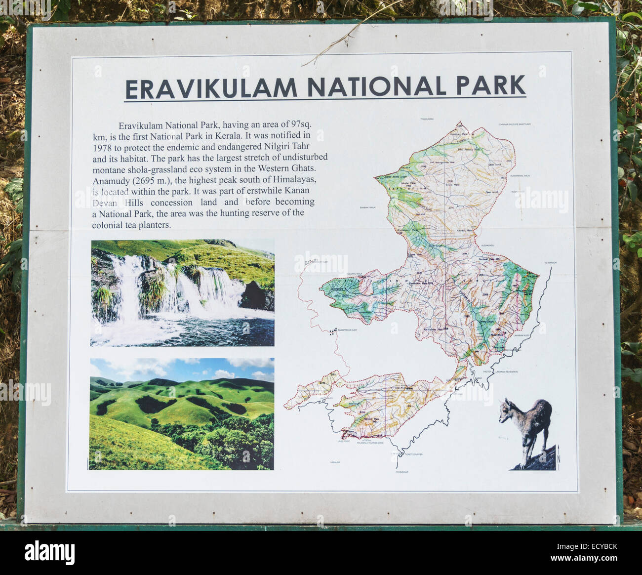 Kerala, India - Eravikulam National Park. Information signs Stock Photo ...