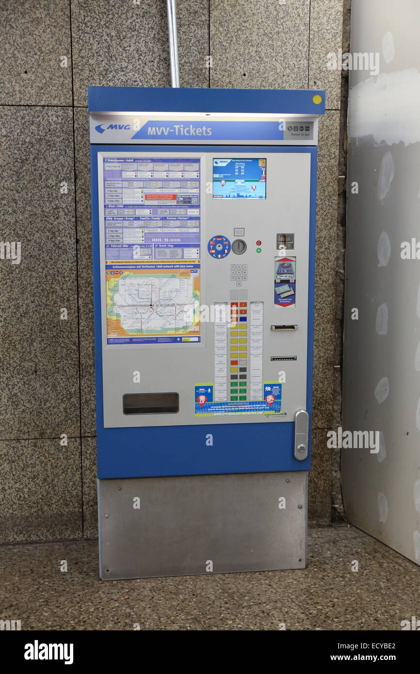 germany train metro train ticket machine mvv Stock Photo: 76819066 - Alamy