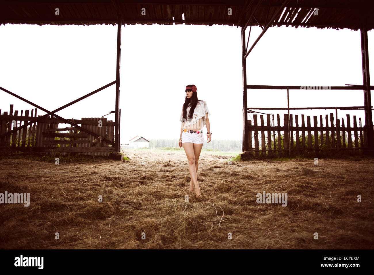 Woman and barn hi-res stock photography and images - Alamy