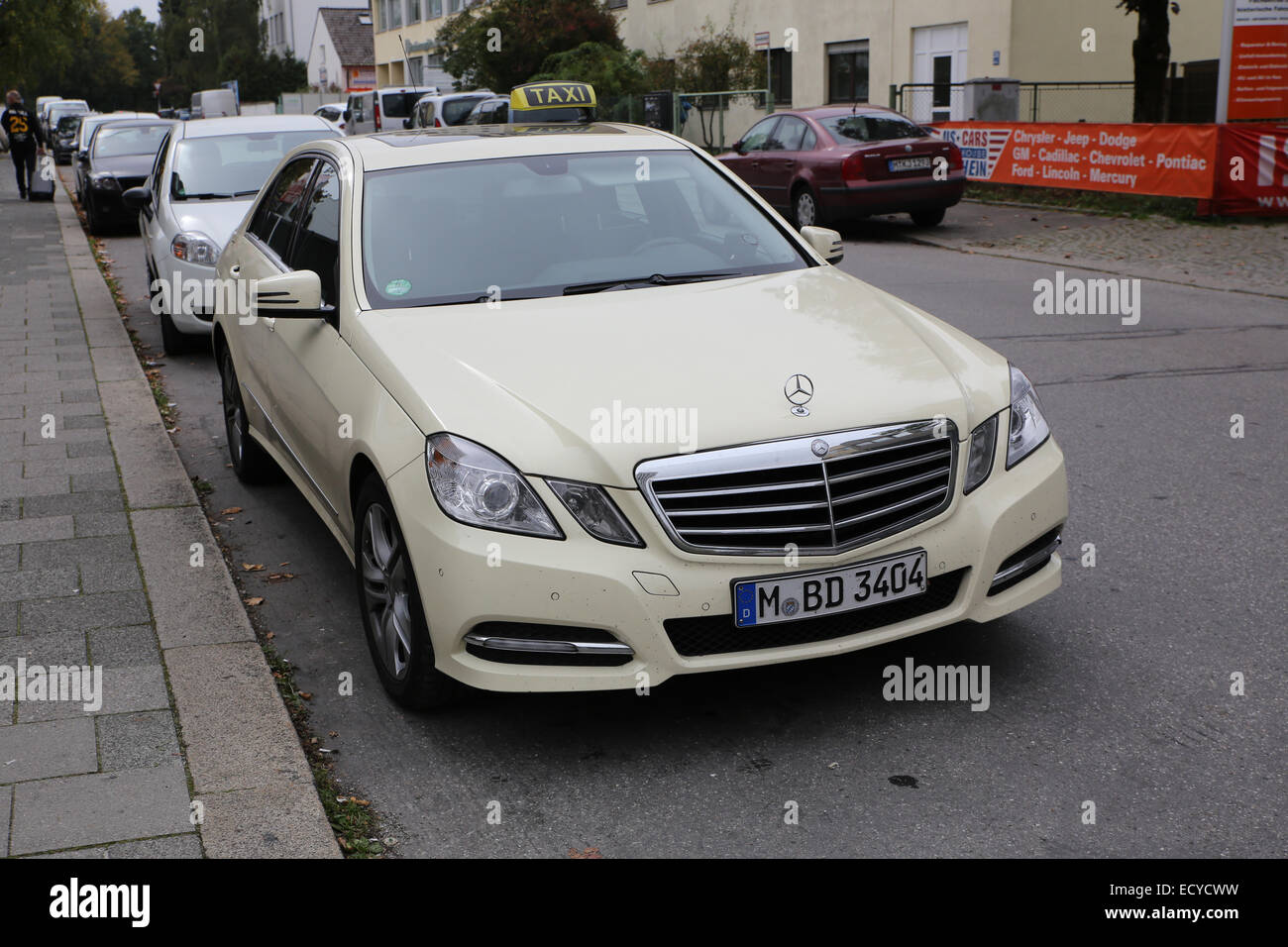 white german taxi cab benz Stock Photo - Alamy