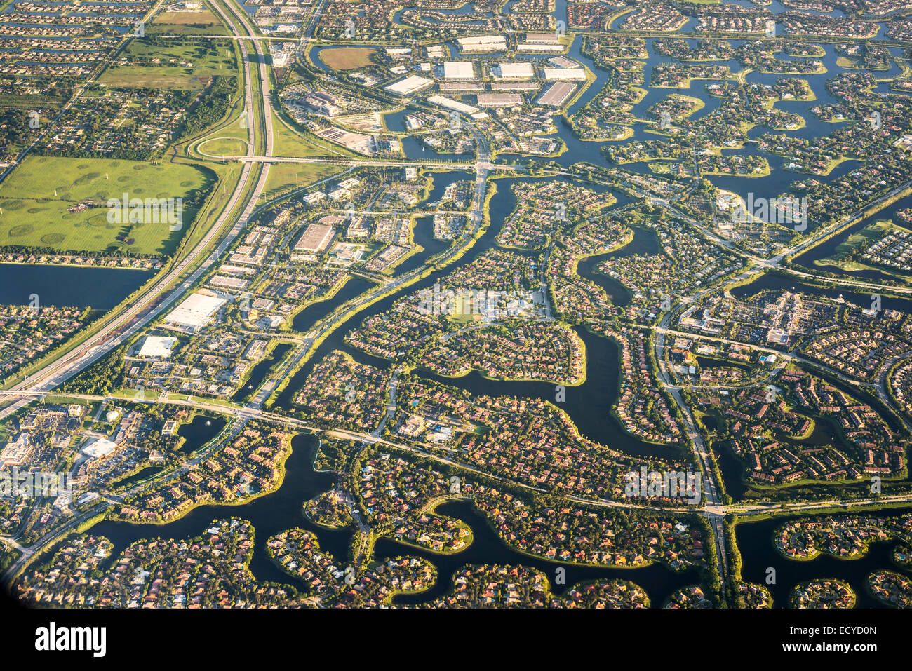 plane,flying,america,usa,aerial view,florida,houses,urban,suburbs,water ...