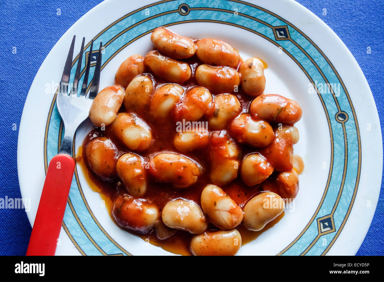 Greek cuisine. Gigandes Beans Stock Photo - Alamy