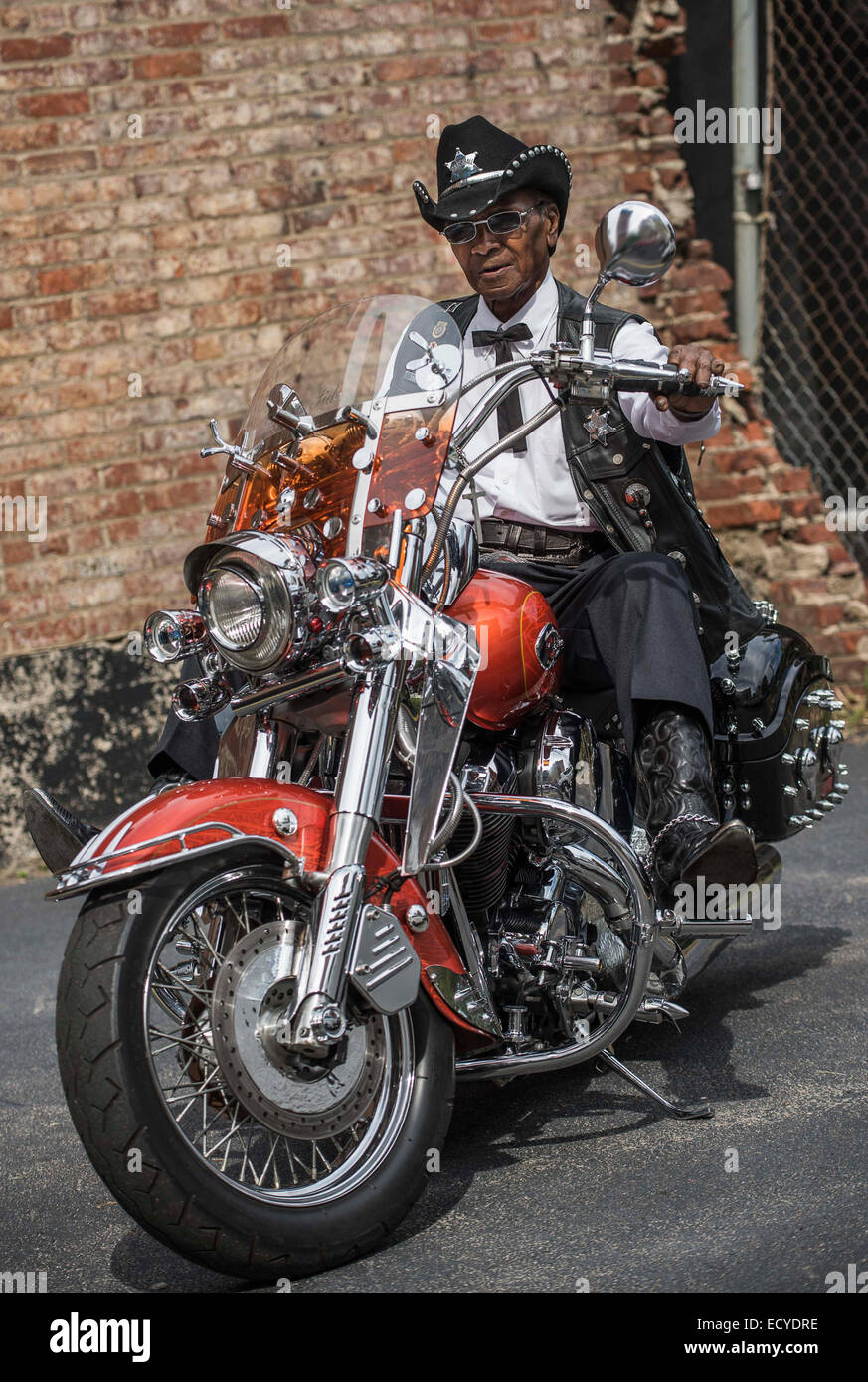 Senior African American man riding motorcycle Stock Photo - Alamy