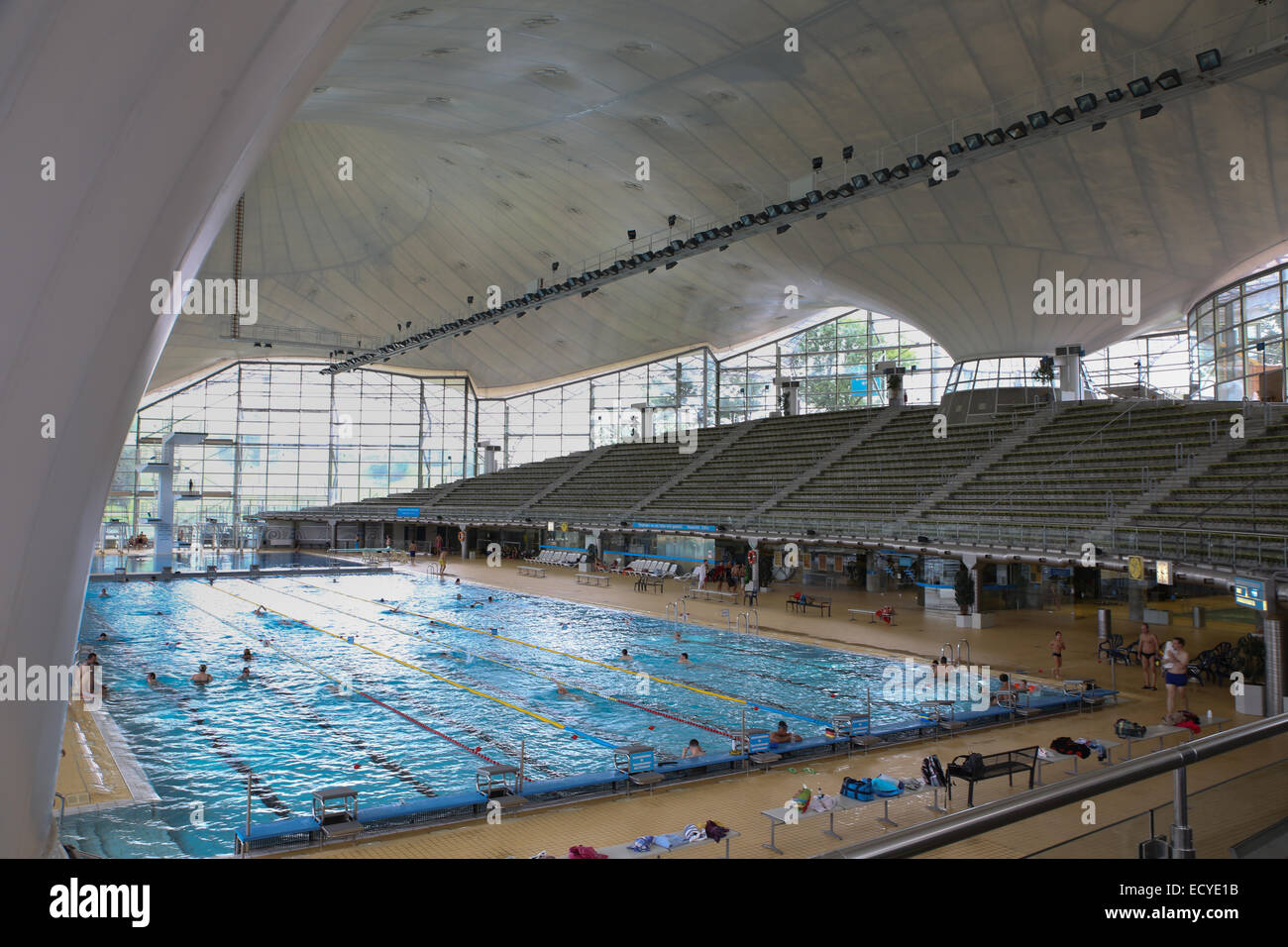olympic park munich swimming pool Stock Photo - Alamy