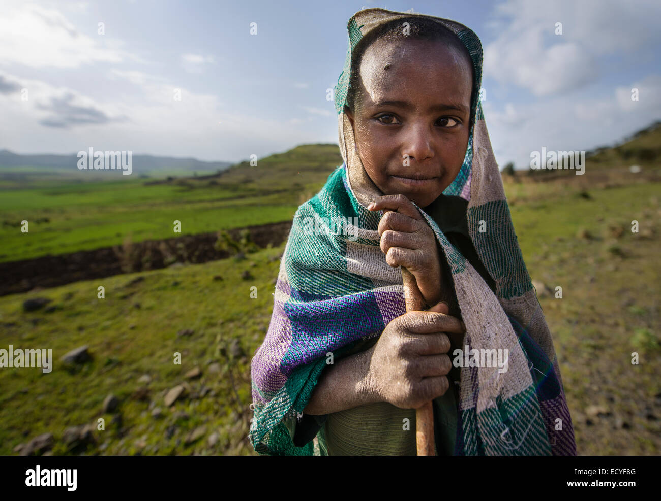 Ethiopian kids in he highlands, Ethiopia Stock Photo - Alamy