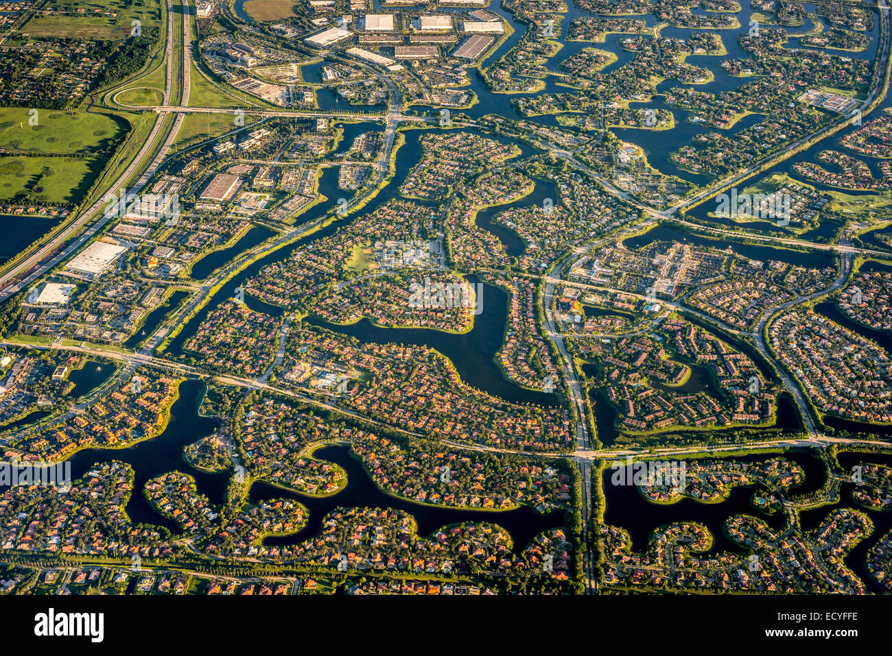 plane,flying,america,usa,aerial view,florida,houses,urban,suburbs,water ...