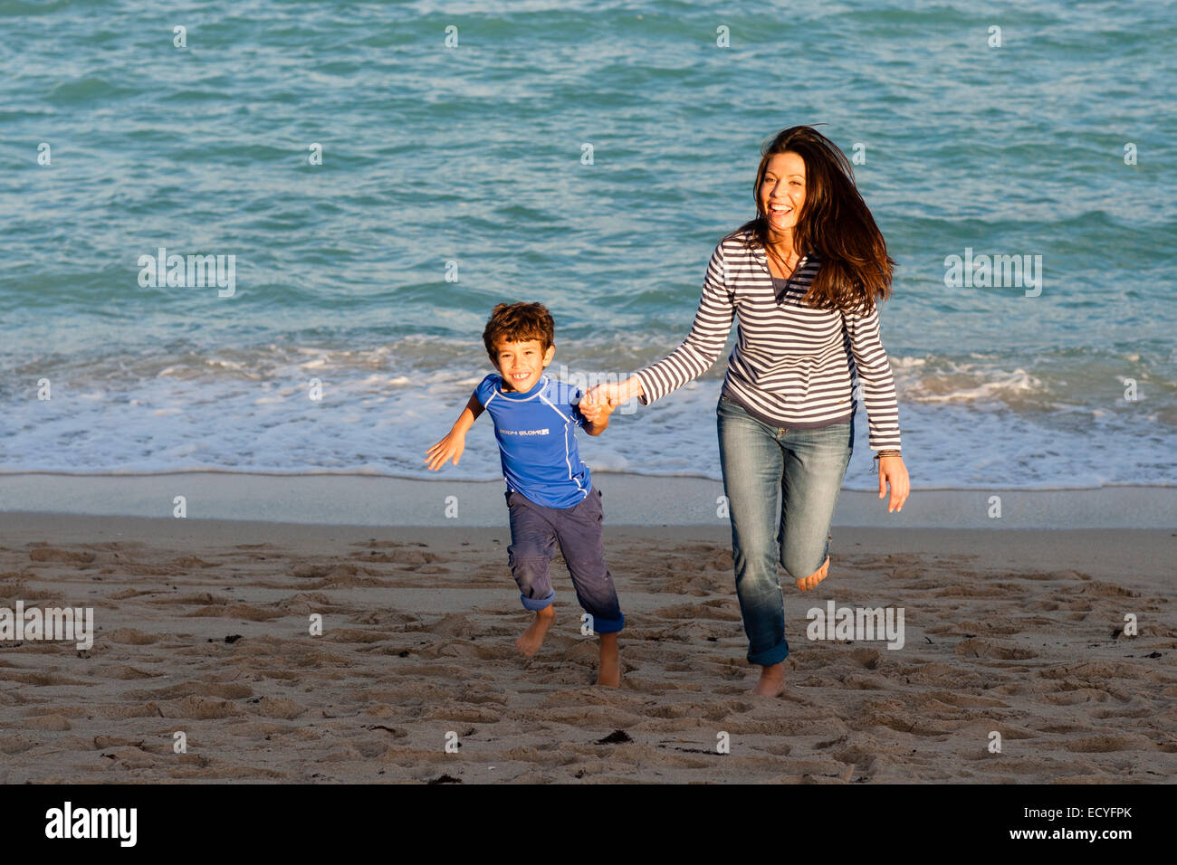 Mother son beach vacations family hi-res stock photography and images ...