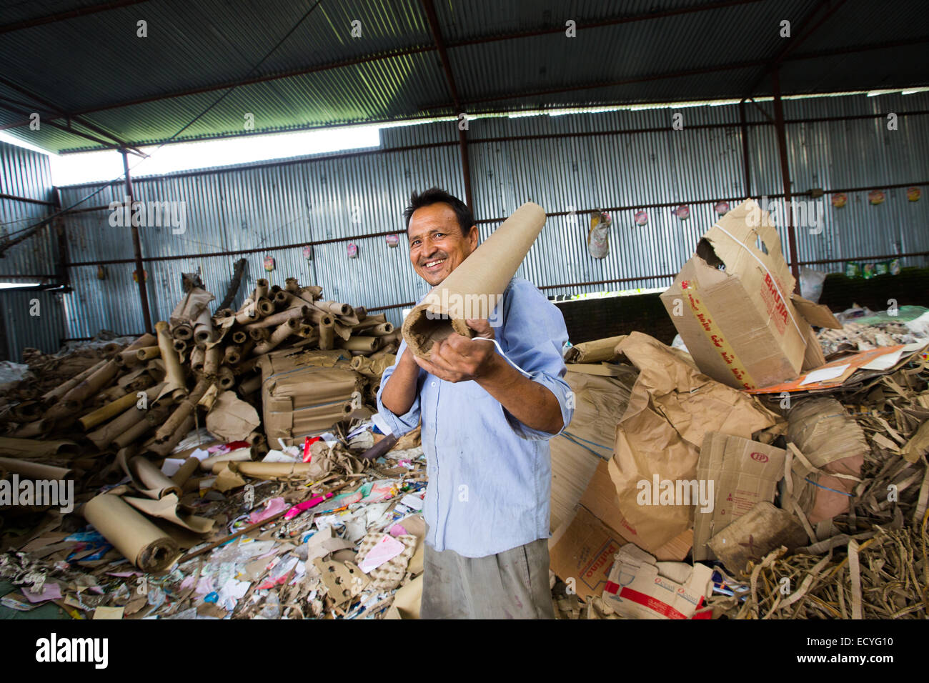 Processing recycled waste in Kathmandu, Nepal Stock Photo - Alamy
