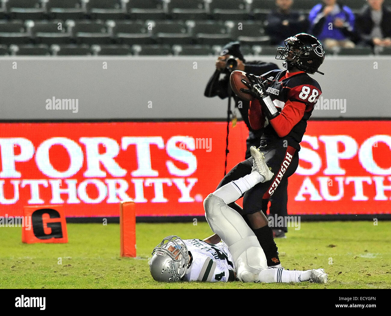 Carson, CA. 20th Dec, 2014. Centennial Huskies wide receiver Javon ...
