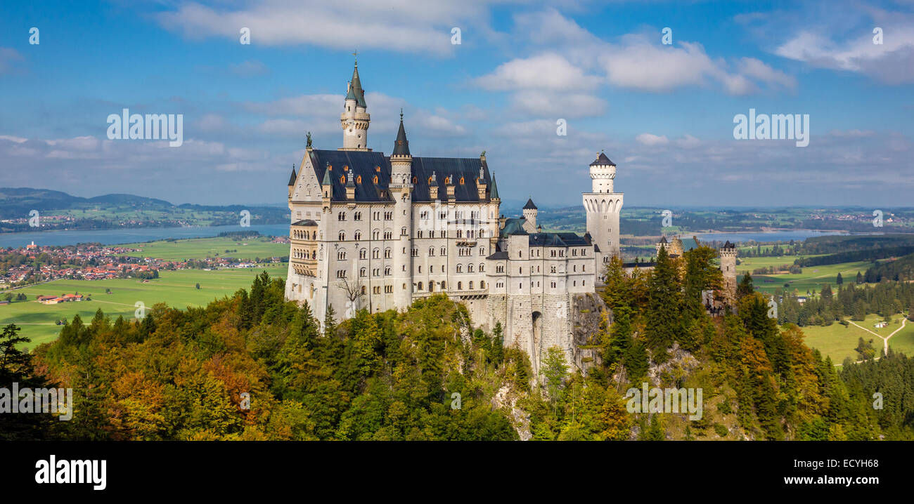 new swan stone castle panorama view Marie bridge Stock Photo - Alamy