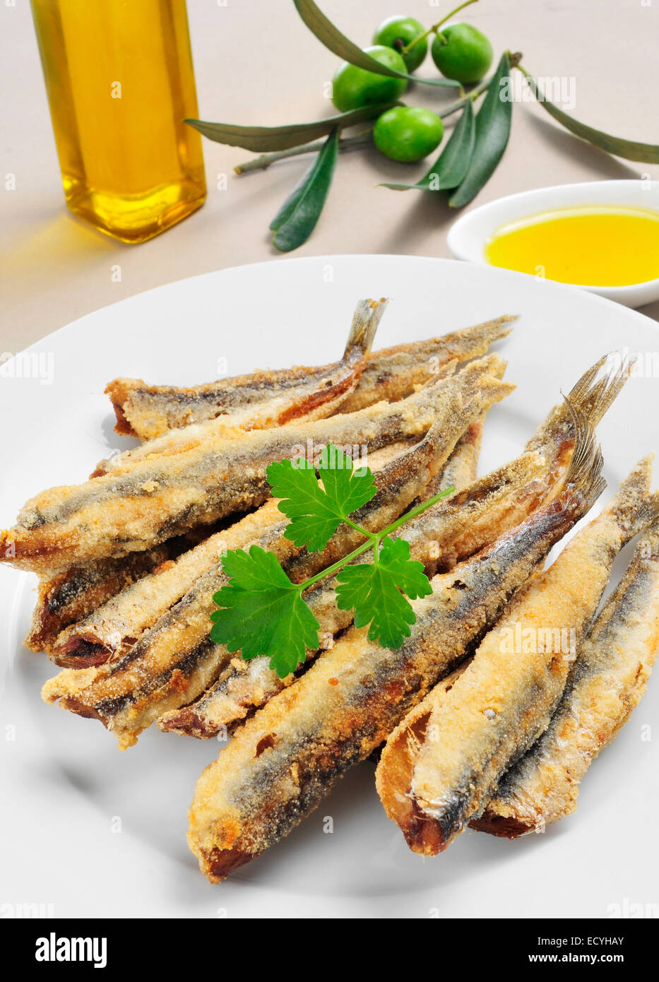 Closeup plate spanish boquerones fritos hi-res stock photography and ...