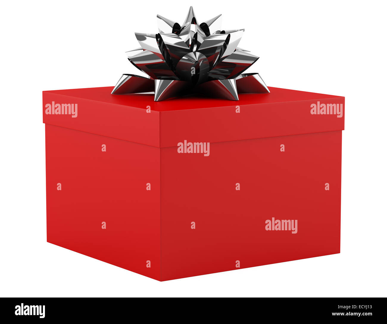 red gift box with bow isolated on white background Stock Photo - Alamy