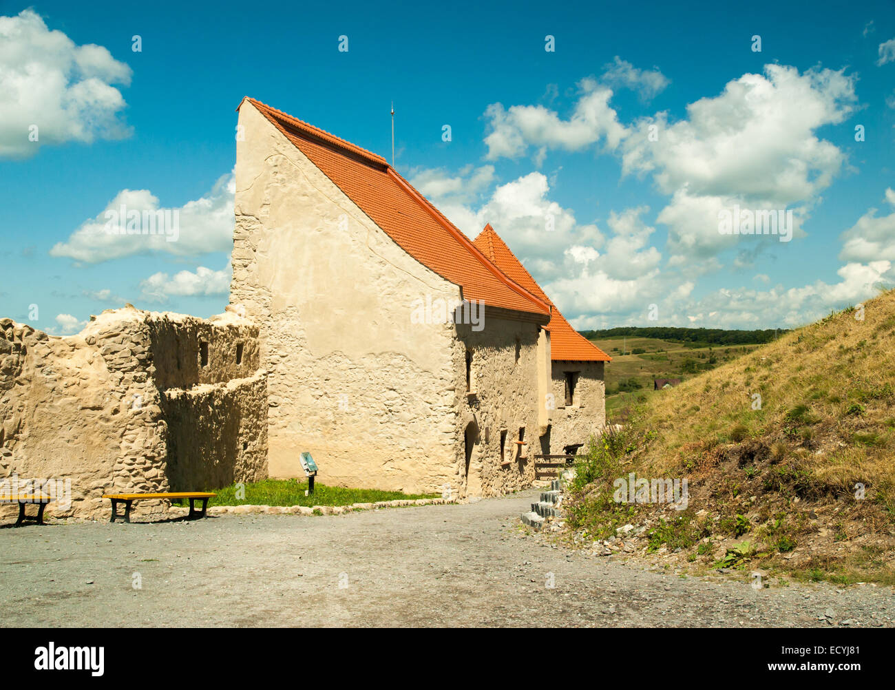 Medieval Fortress Of Rupea, Brasov, Transylvania, Romania Stock Photo ...