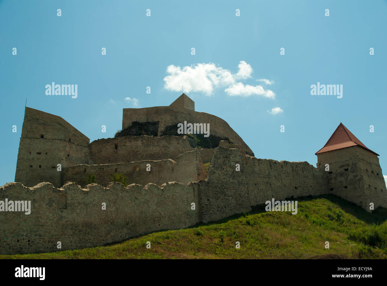 Medieval Fortress Of Rupea, Brasov, Transylvania, Romania Stock Photo ...