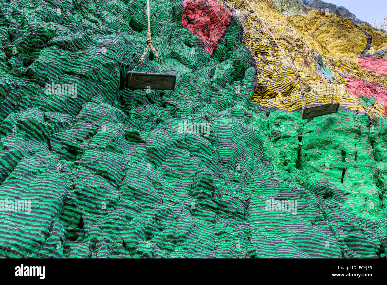 On a cliff at the foot of the 617m-high Sierra de Vinales,Cuba, the ...