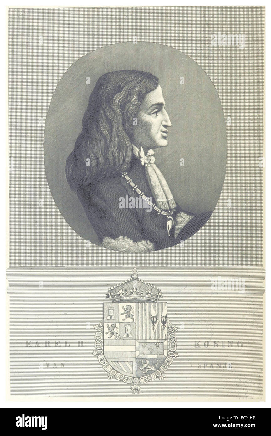 A 14th-century depiction from Arend's work showing Karel II, King of ...