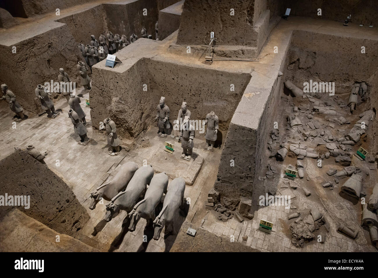 Qin Terracotta Warriors and Horses excavation pit in Xi'an, Shaanxi ...