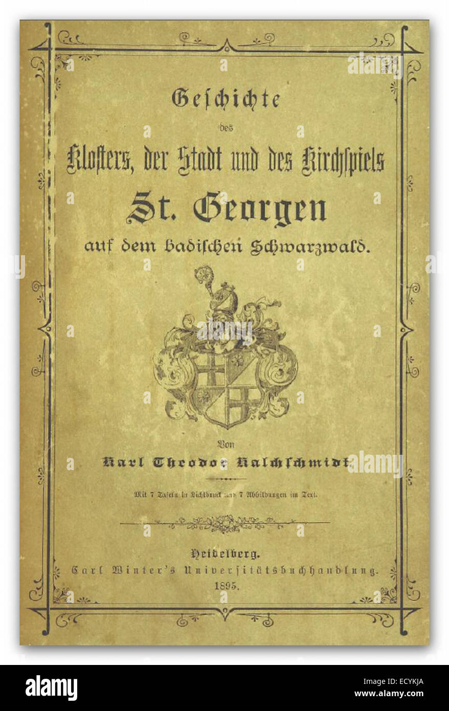 An 1895 depiction of St. Georgen in the Black Forest (Schwarzwald ...