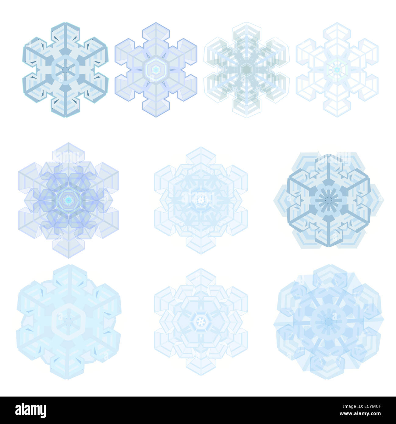 Snowflake winter set Stock Photo - Alamy