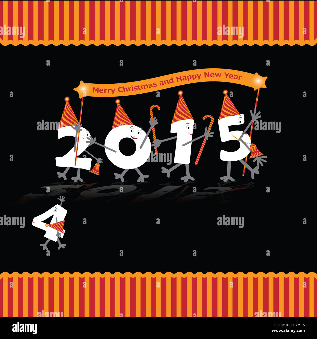 Comic 2015 New Year's Eve character Stock Photo - Alamy