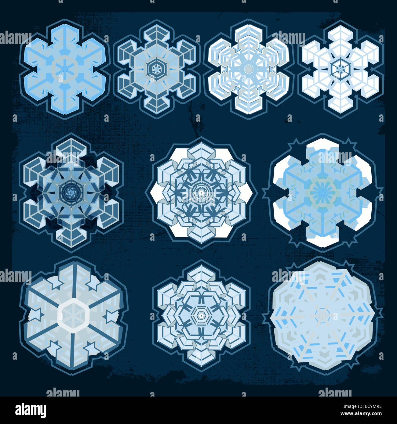 Snowflake winter set Stock Photo - Alamy