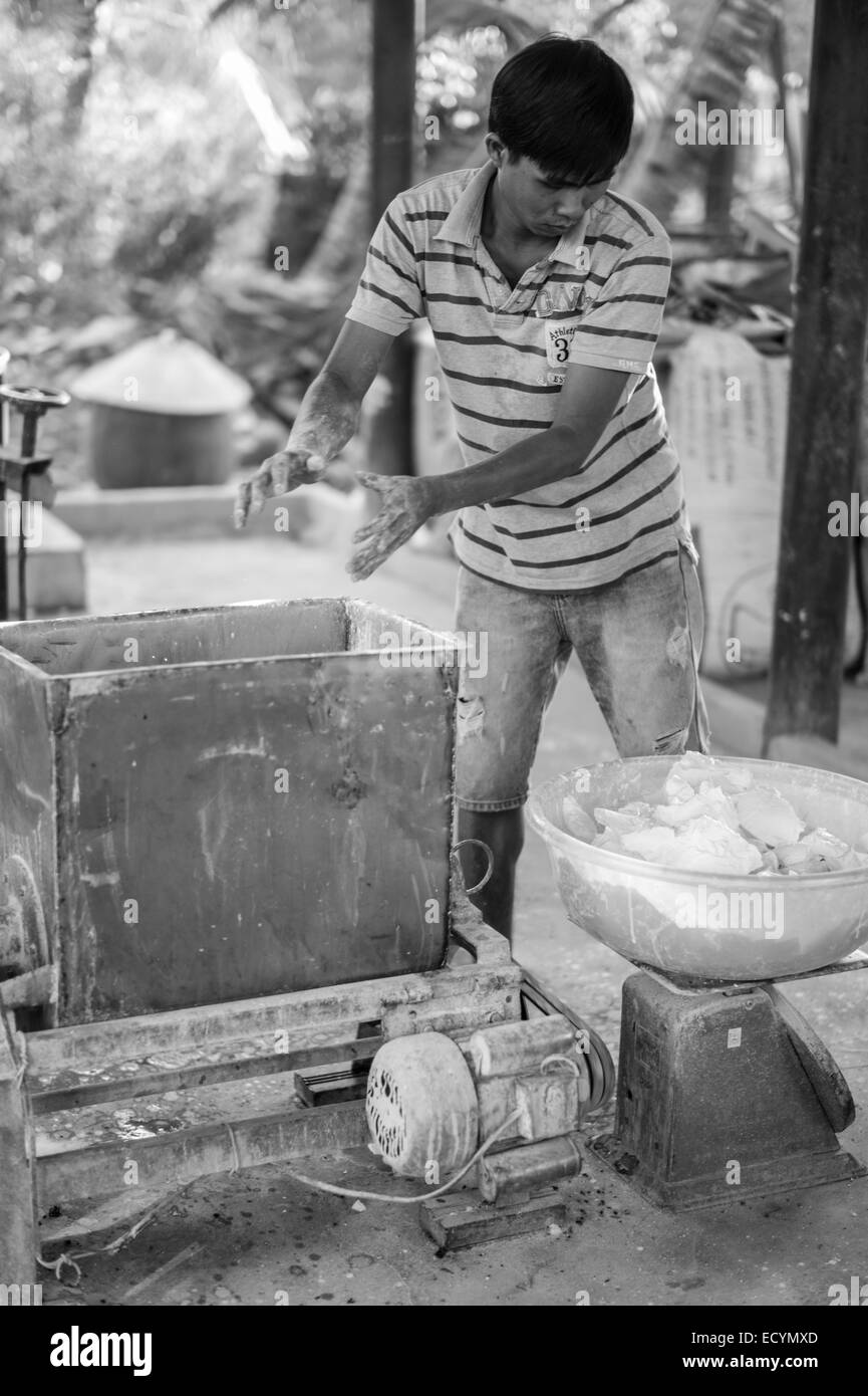 Drying rice noodle Black and White Stock Photos & Images - Alamy
