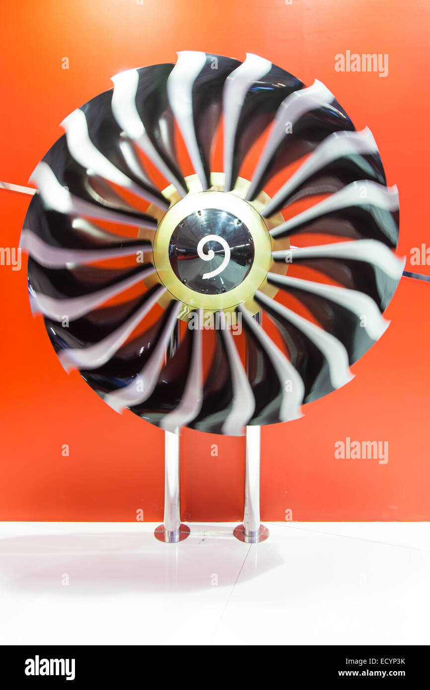 Blades of a jet engine is turning Stock Photo - Alamy