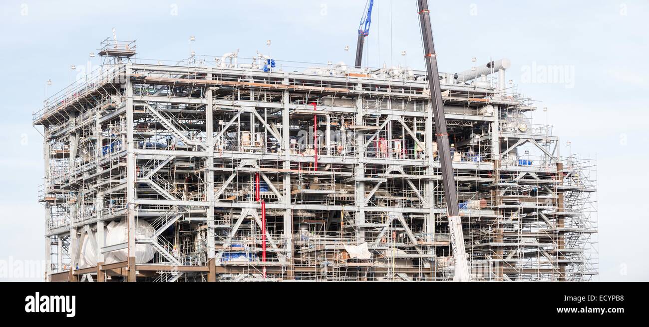 Panorama Assembling of liquefied natural gas Refinery Factory with LNG ...