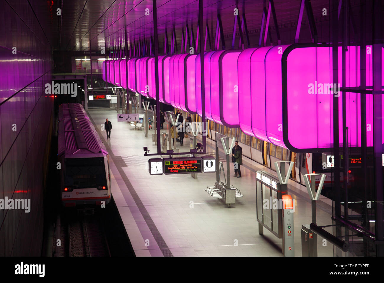 Color light installation at subway Station HAFENCITY UNIVERSITAET ...