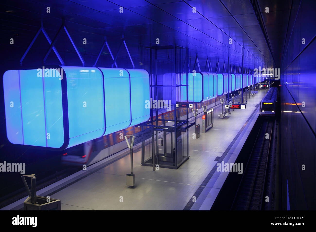 Color light installation at subway Station HAFENCITY UNIVERSITAET ...