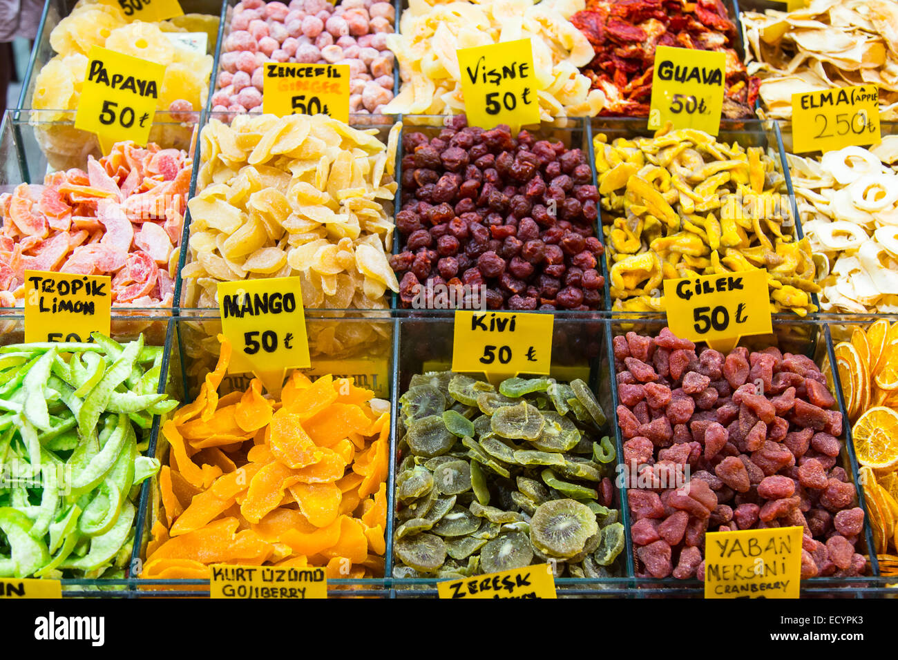 Dry fruits in Spice Bazaar, Istanbul, Turkey Stock Photo: 76827831 - Alamy