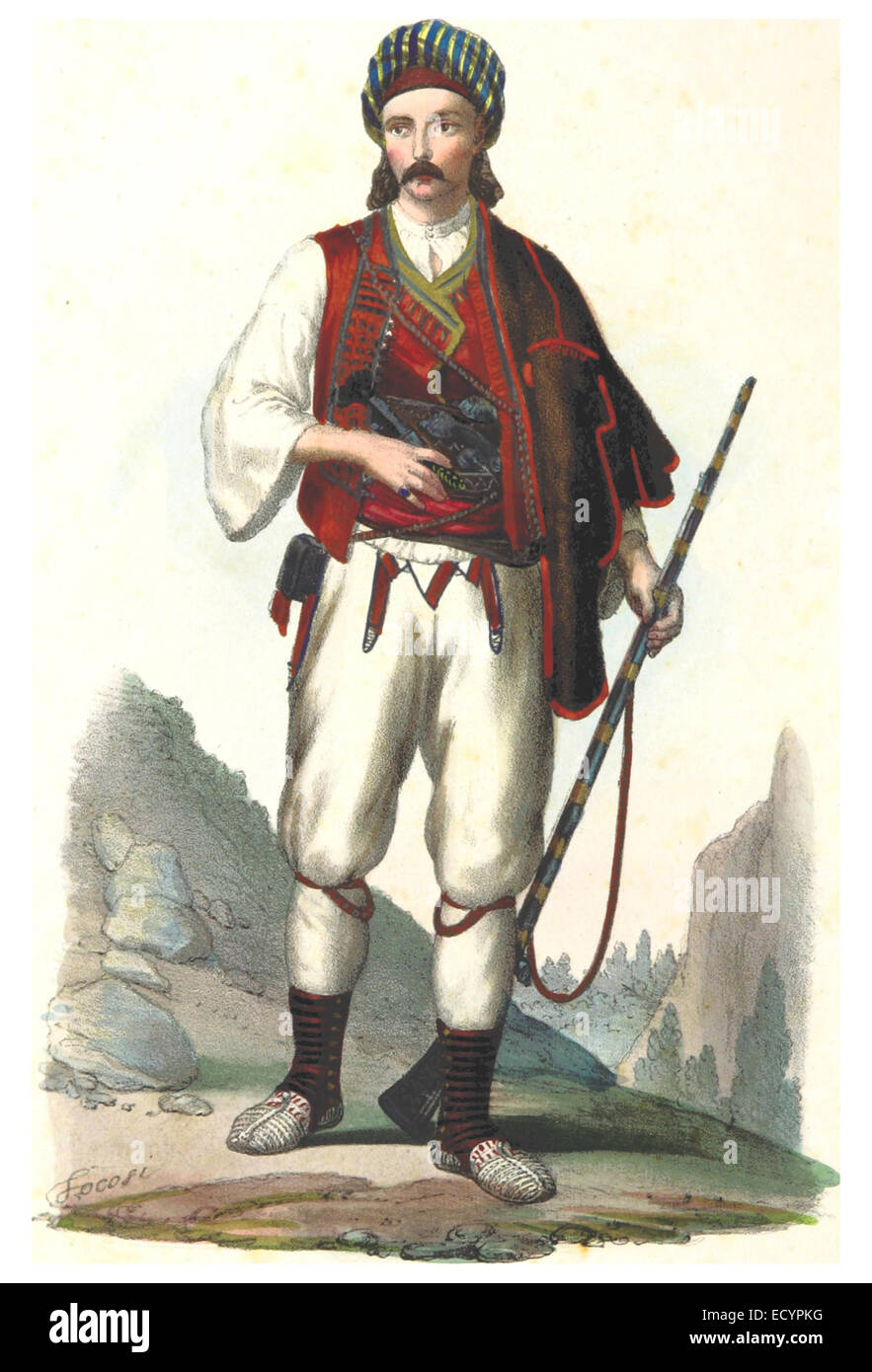 CARRARA(1846) Dalmazia (22) Gebirgsbewohner von Imoski Stock Photo - Alamy