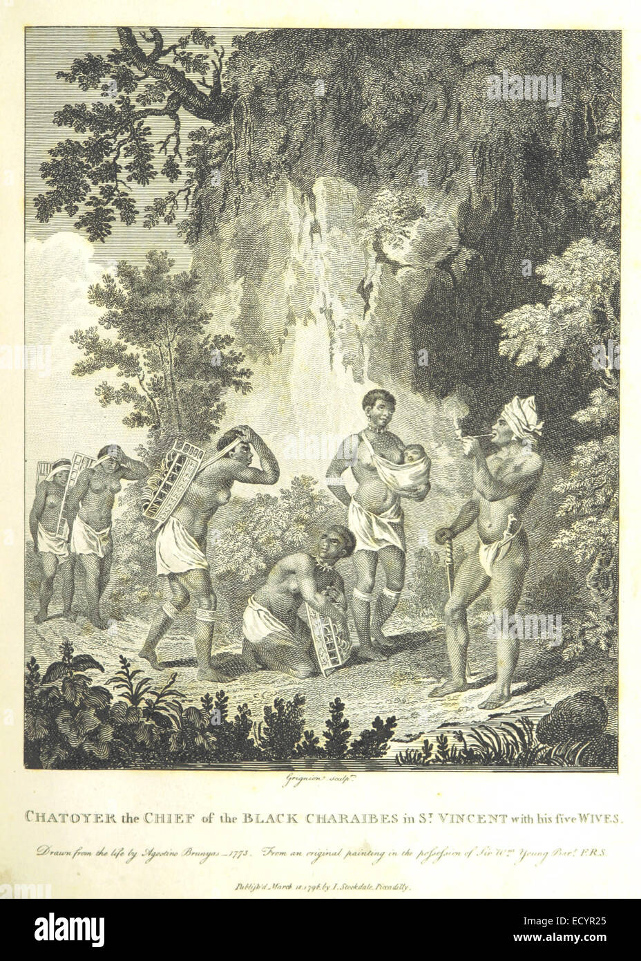 A depiction of Chatoyer, the chief of the Black Caribs in St. Vincent ...