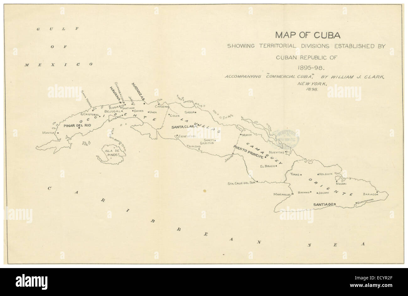 Page 007 of Clark's 1899 work features a map of Cuba, likely detailing ...