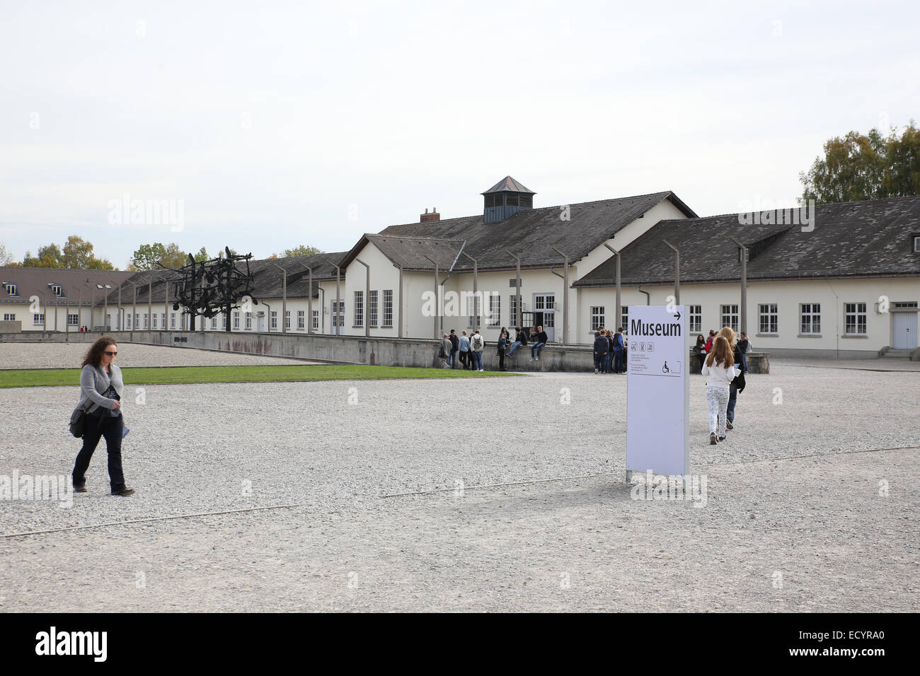 Dachau concentration camp museum building Stock Photo - Alamy
