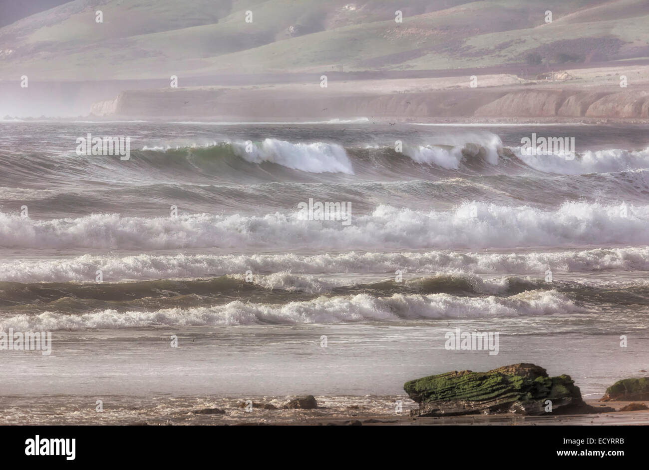 Wave set at Jalama Stock Photo - Alamy