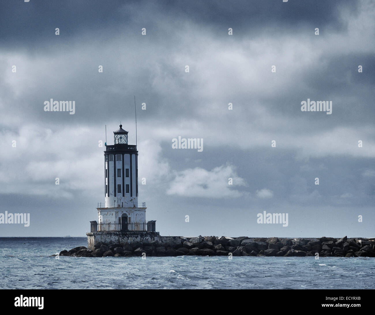 Sailing ship lighthouse rough waters hi-res stock photography and ...