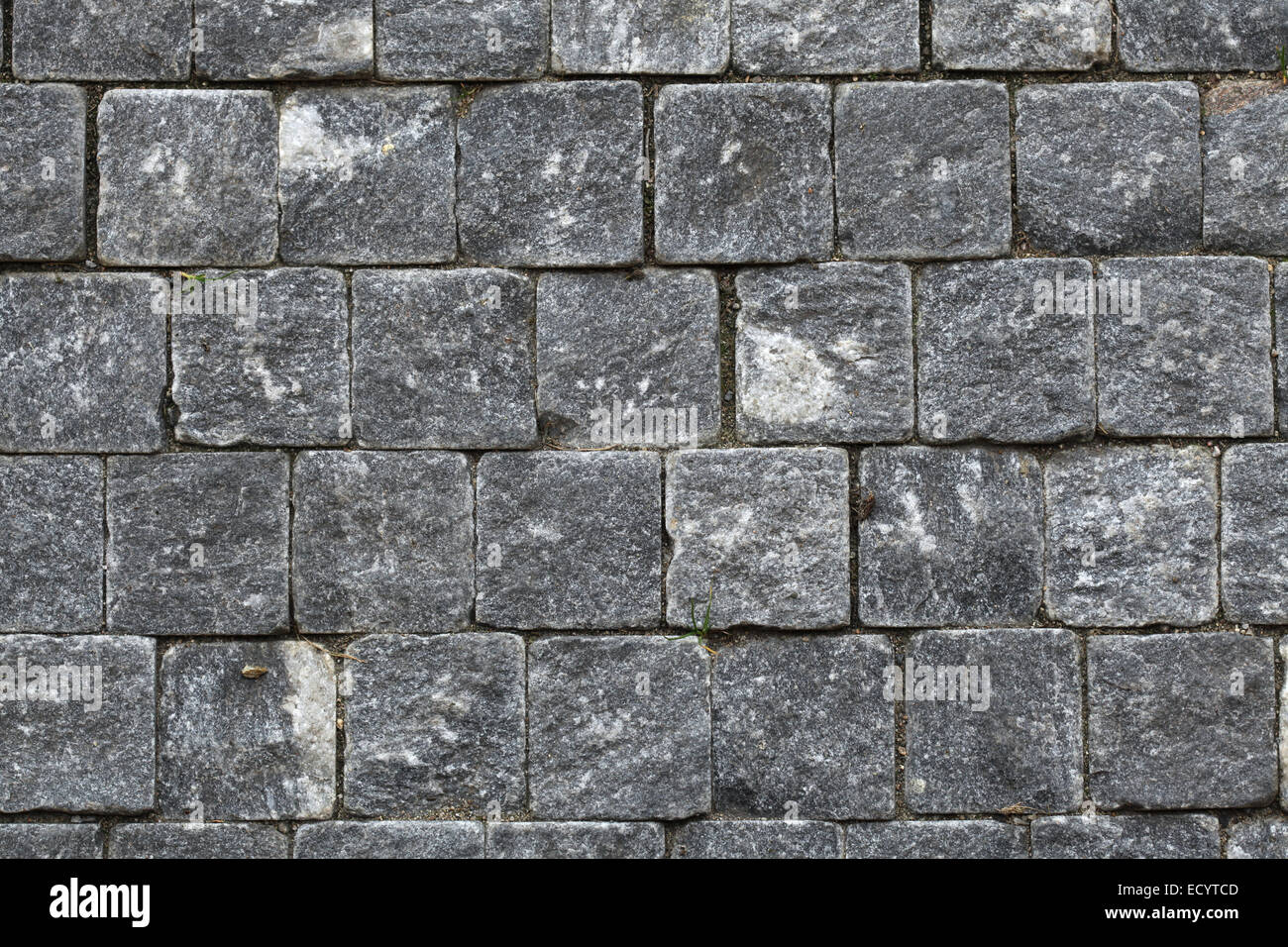Cobbled pavement made of granite cubes. Background texture Stock Photo ...