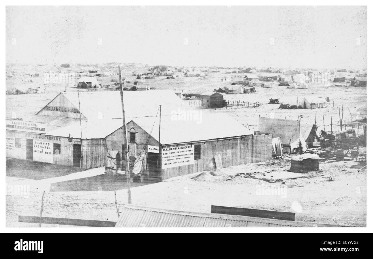 A historic illustration from DF1873 depicting the view of Bultfontein ...