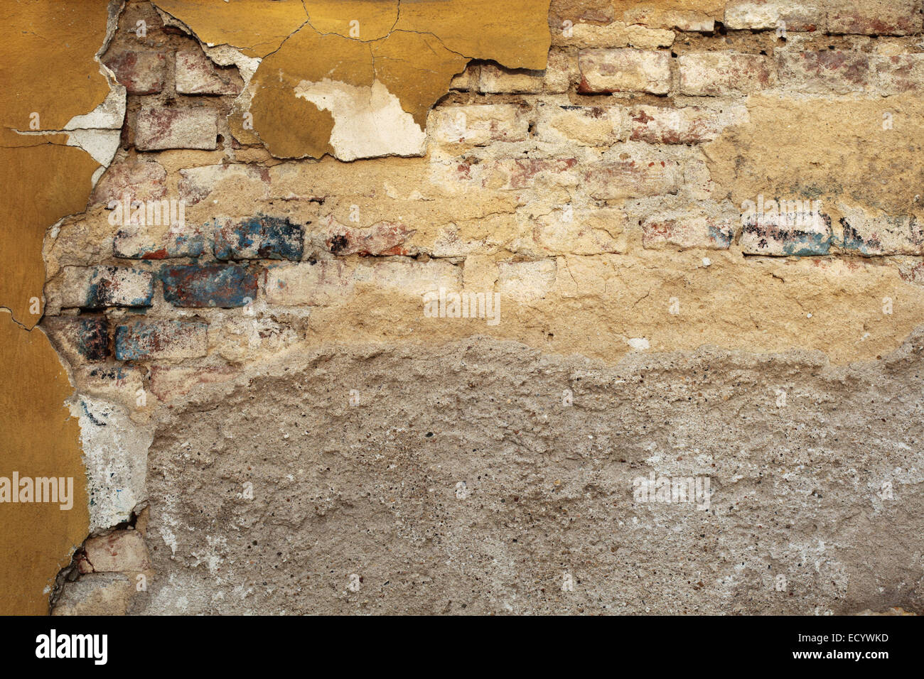 Old wall with cracked plaster. Background texture Stock Photo - Alamy