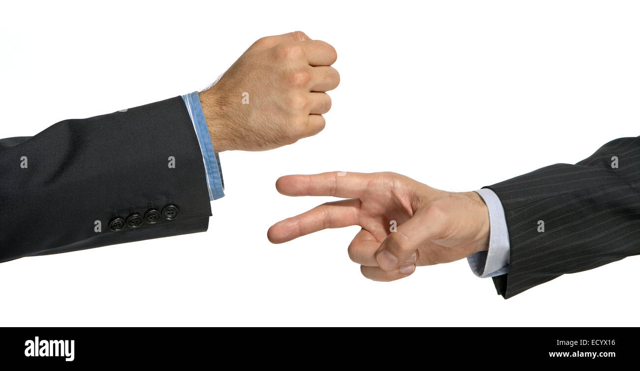 rock paper scissors game Stock Photo - Alamy