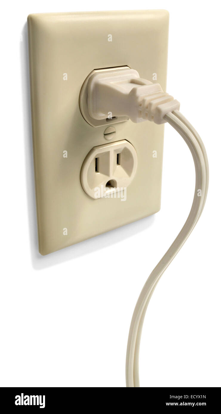white plug in electrical outlet Stock Photo - Alamy